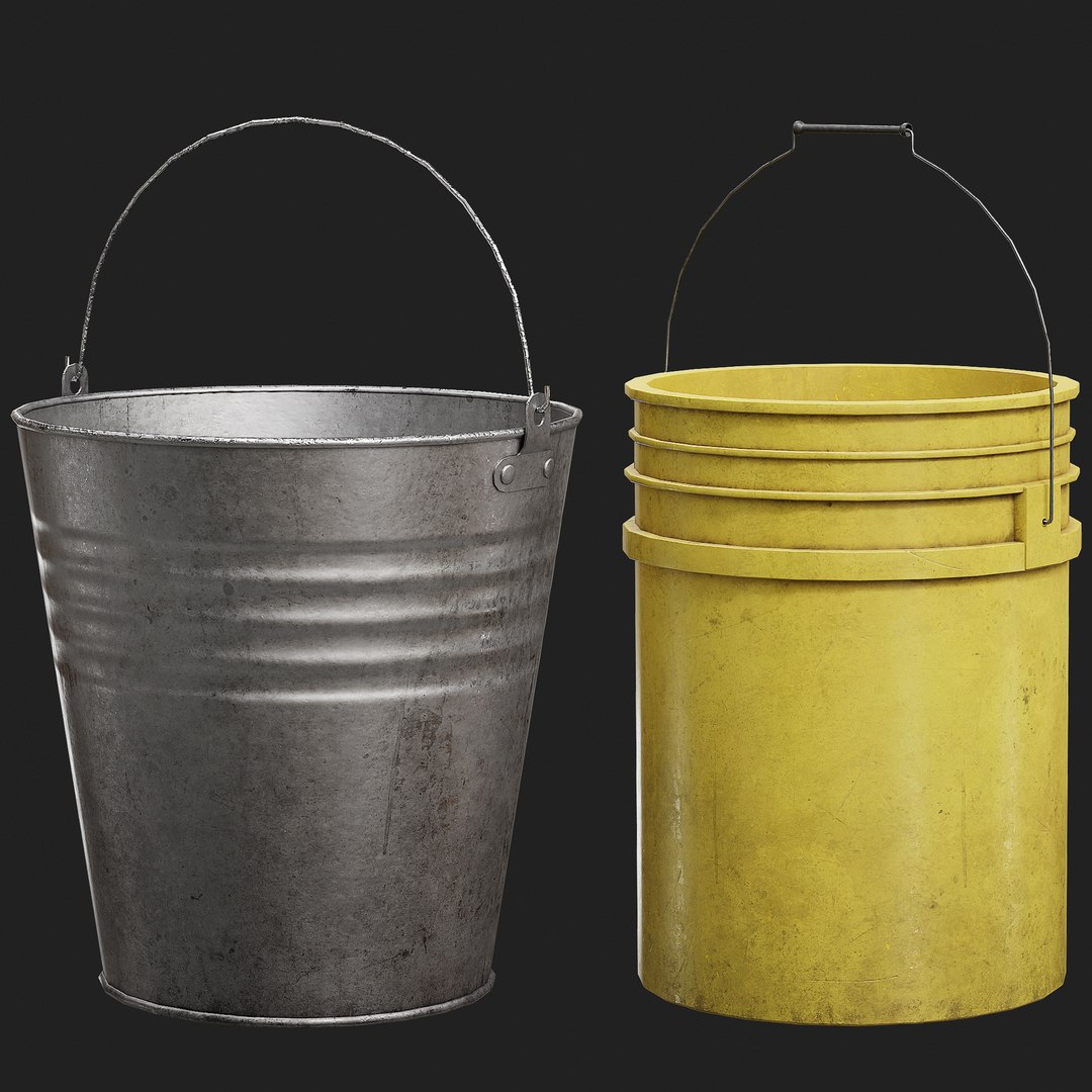 Metal and Plastic Buckets model - TurboSquid 2096054