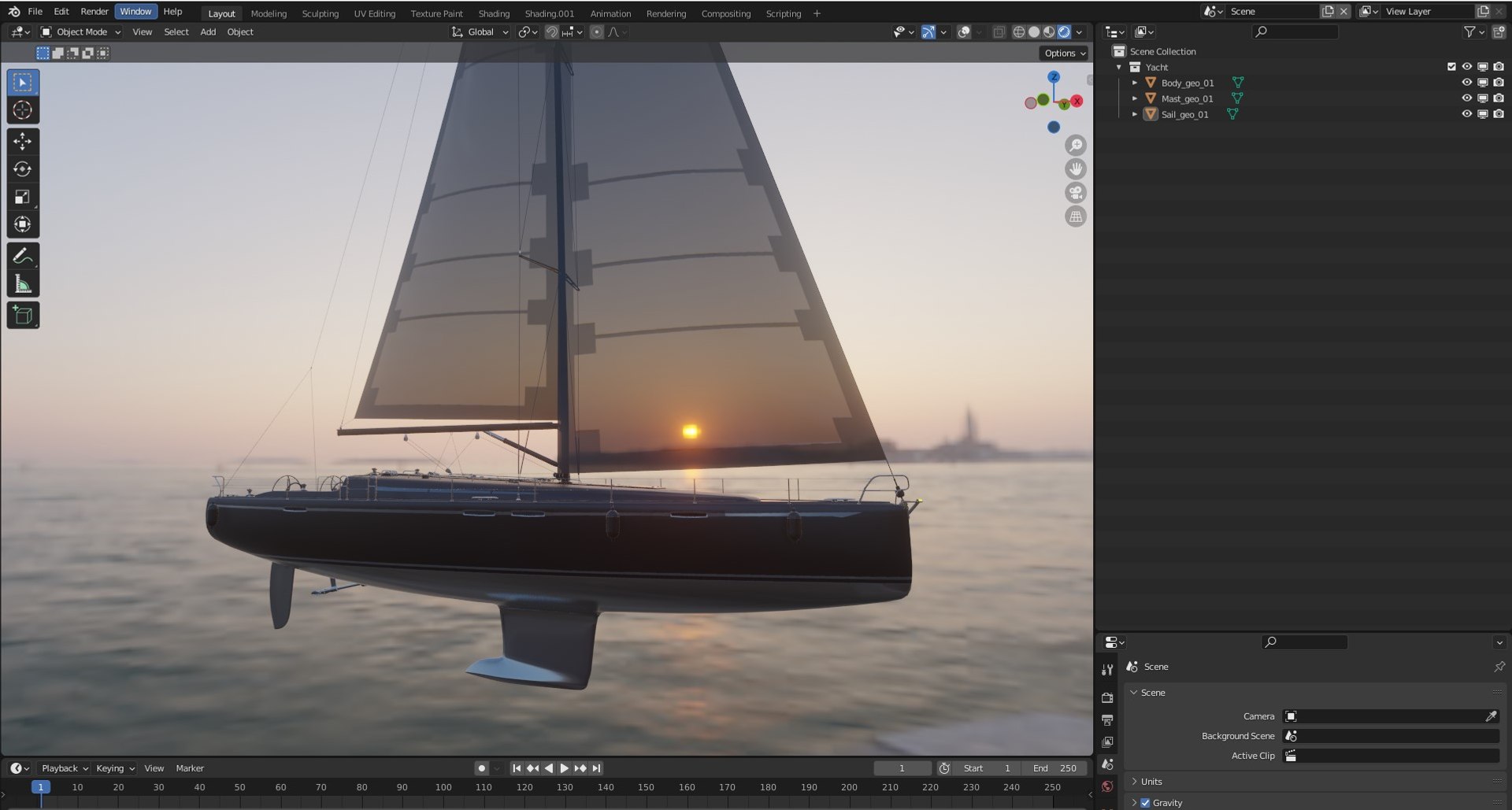 3D Model Sailboat Yacht Black - TurboSquid 1995429