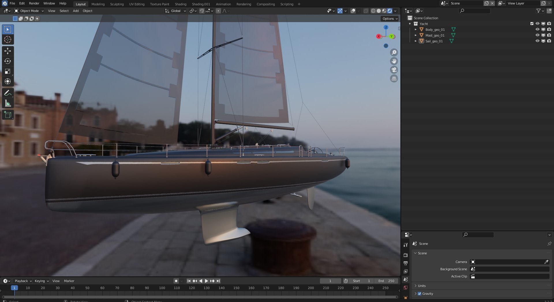 3D Model Sailboat Yacht Black - TurboSquid 1995429
