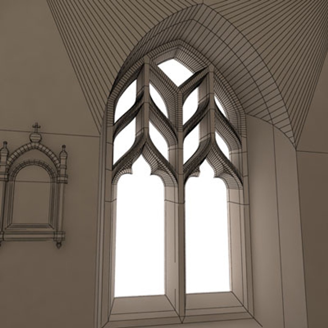 Protestant Church Interior 3d Obj