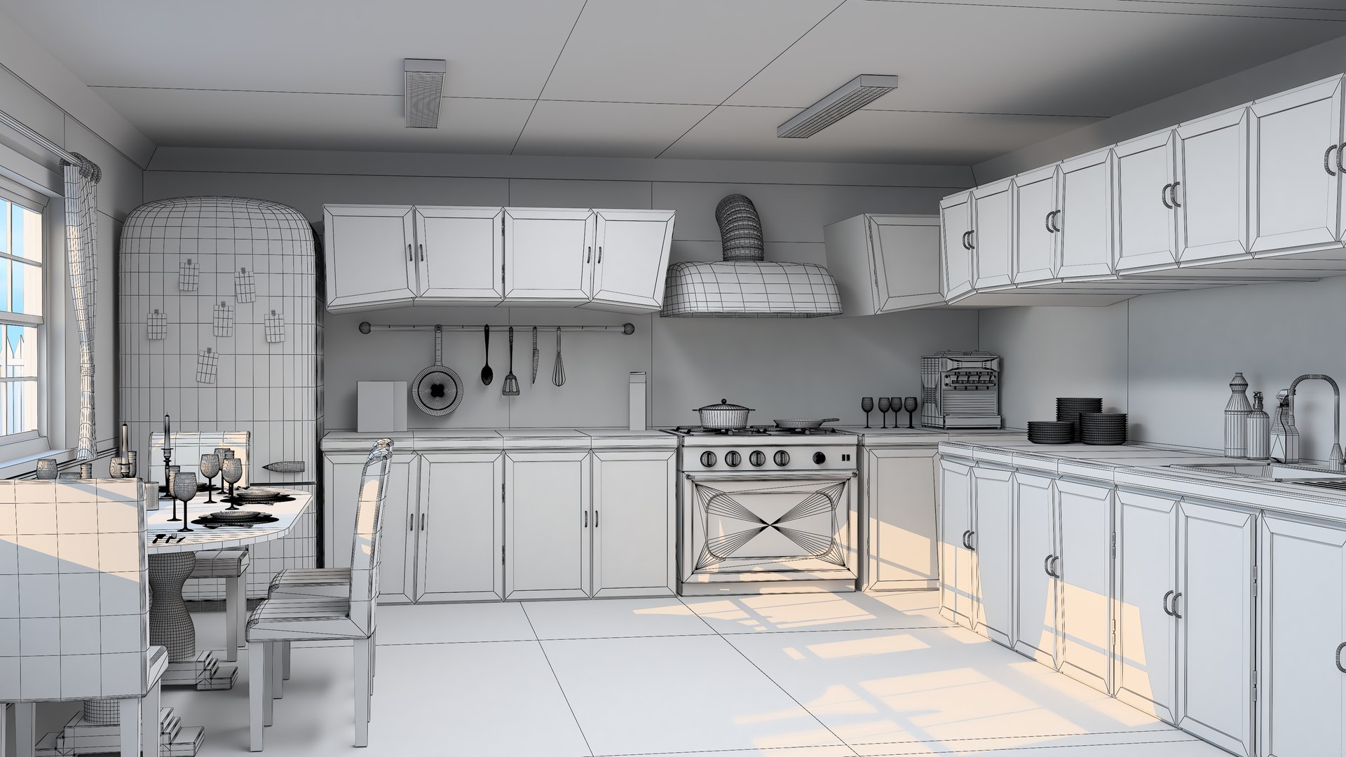 Cartoon Kitchen Model - TurboSquid 2185848