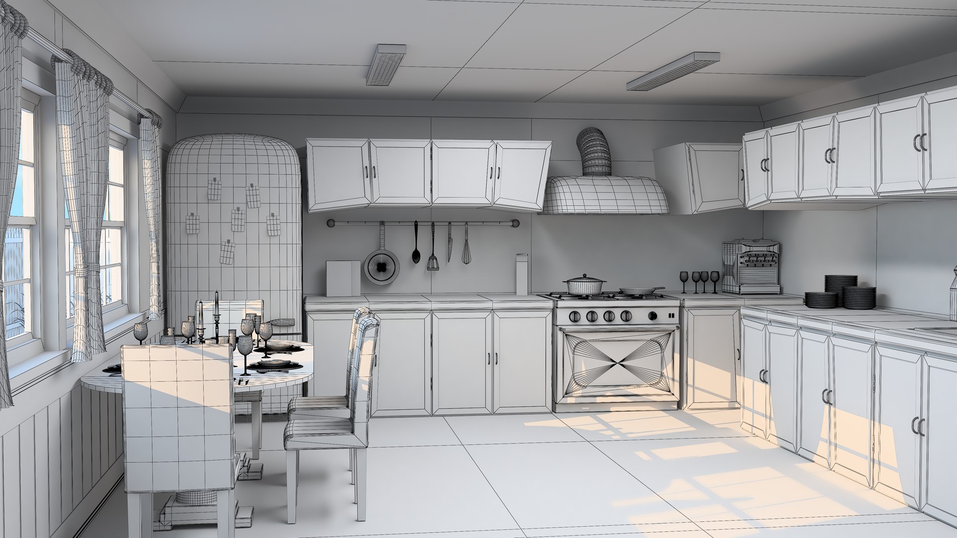Cartoon Kitchen Model - TurboSquid 2185848