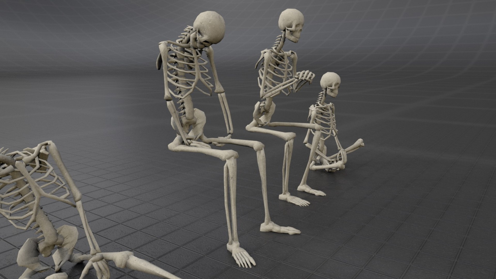 Pack poses skeleton bones 3D model - TurboSquid 1353096