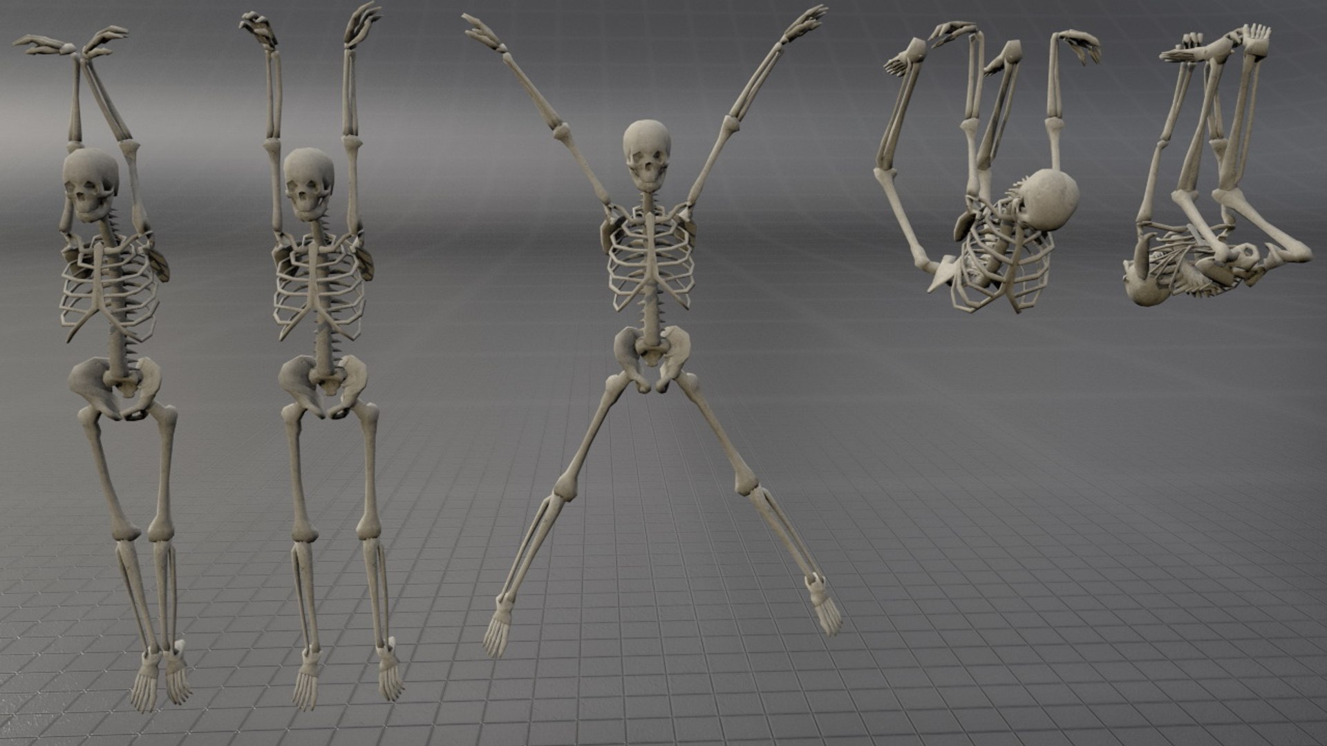 Pack poses skeleton bones 3D model - TurboSquid 1353096