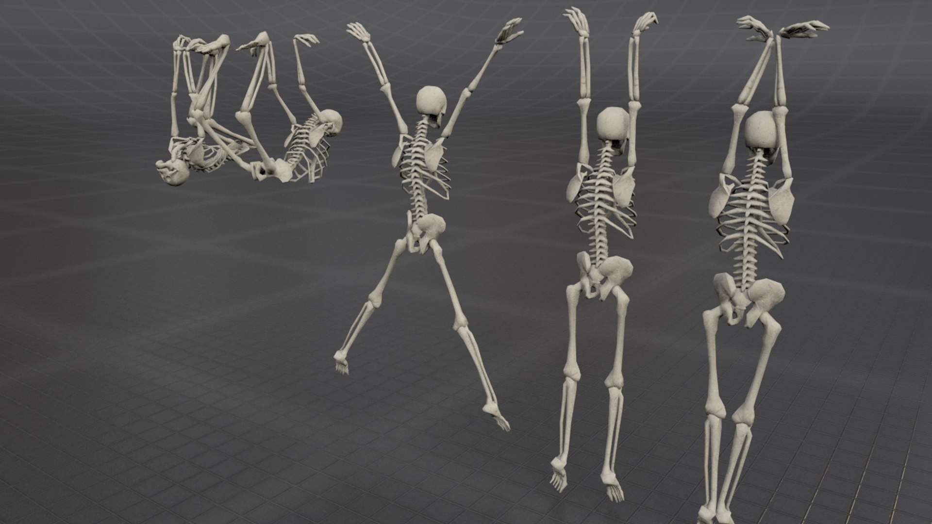 Pack poses skeleton bones 3D model - TurboSquid 1353096