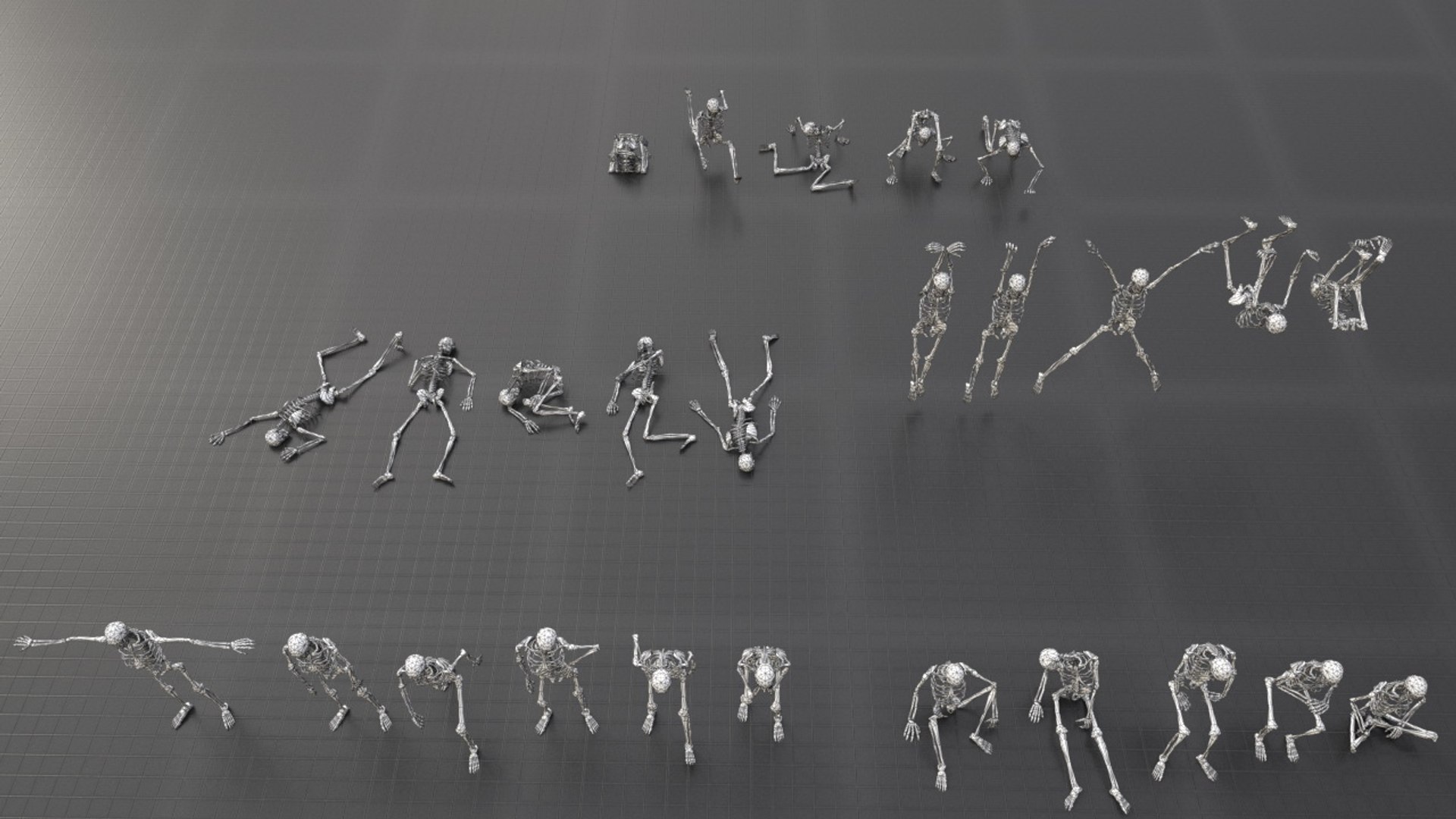 Pack poses skeleton bones 3D model - TurboSquid 1353096