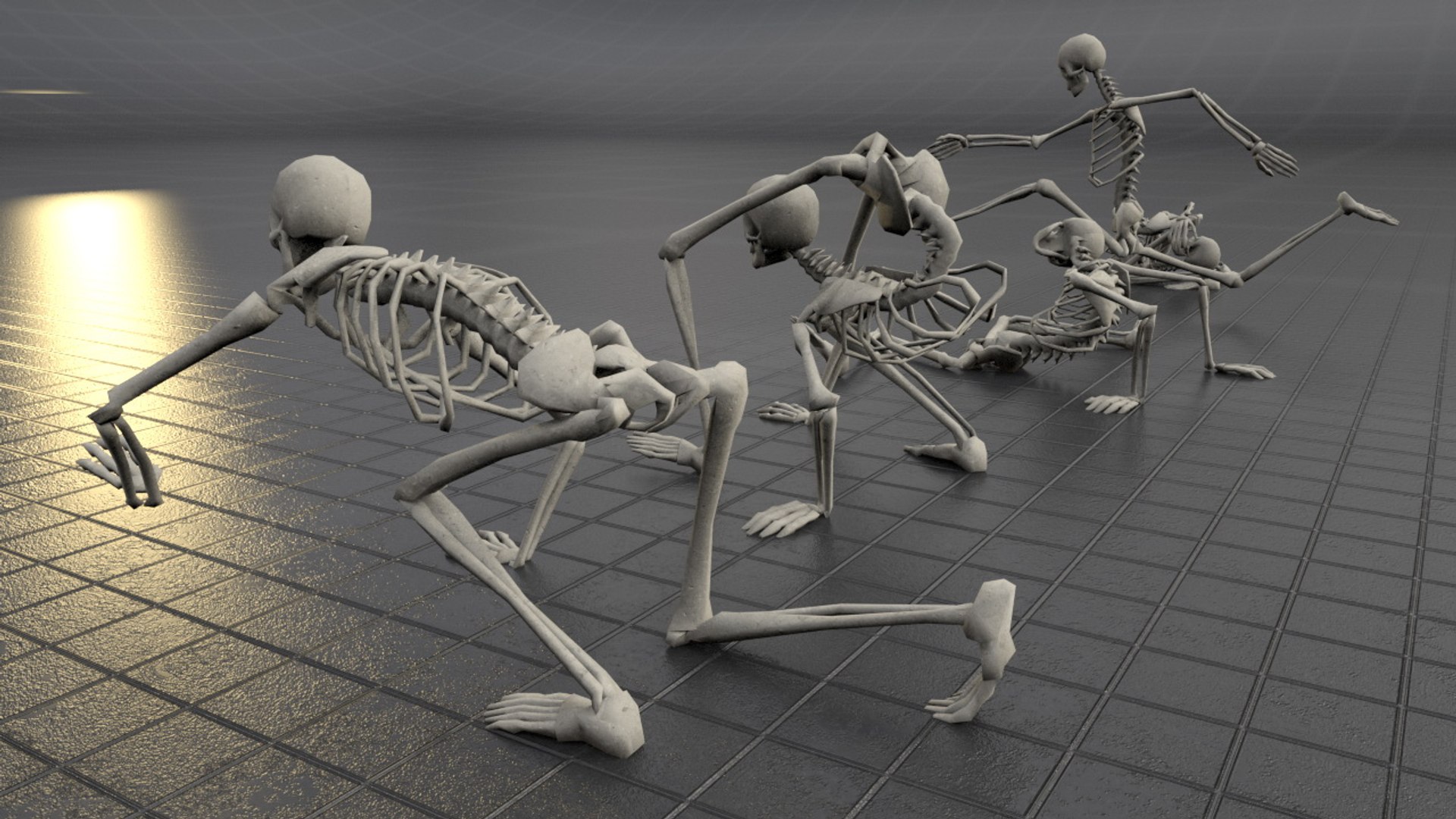 Pack poses skeleton bones 3D model - TurboSquid 1353096