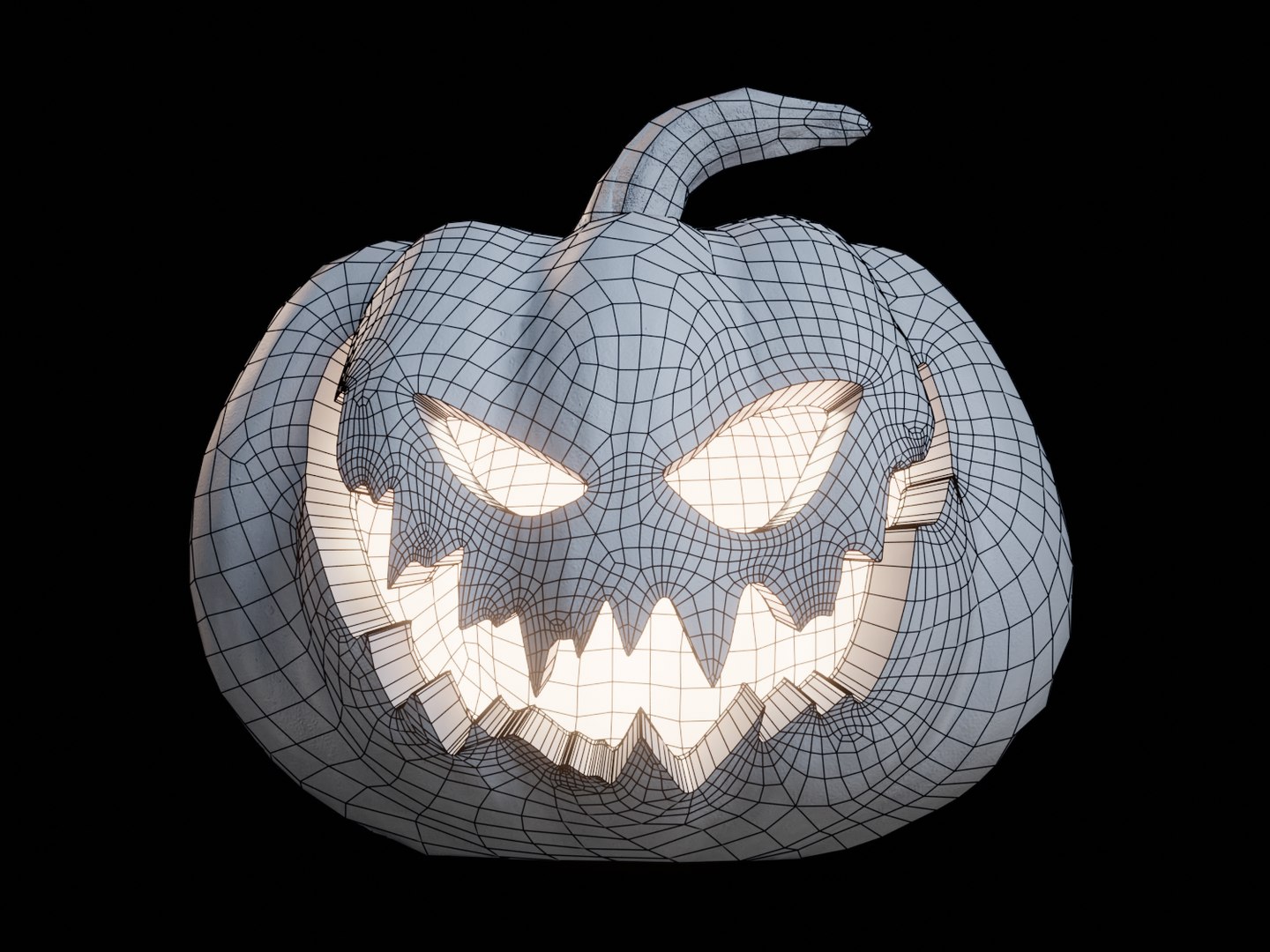 3D Halloween Jack-o-lantern Pumpkin Model - TurboSquid 1271402