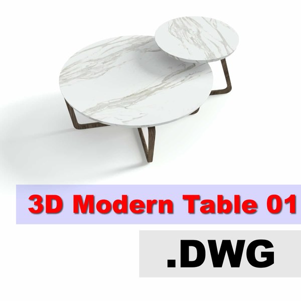 modelo 3d AutoCAD 3D Modern Table 01 - TurboSquid 1920439