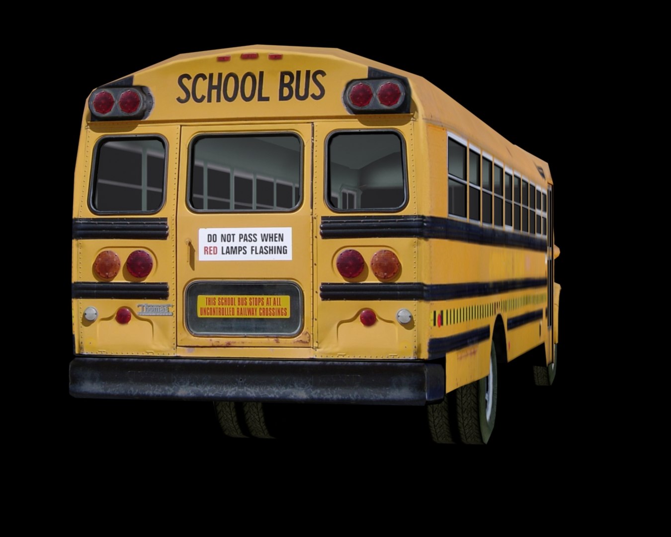 Old Chevy School Bus 3d Model