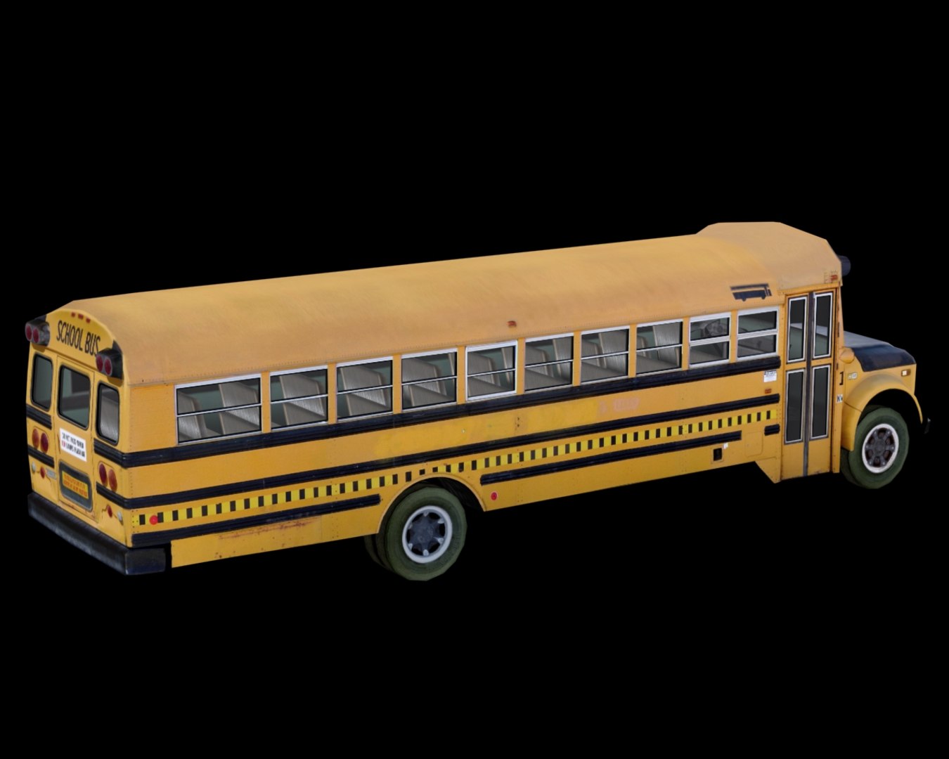 Old Chevy School Bus 3d Model