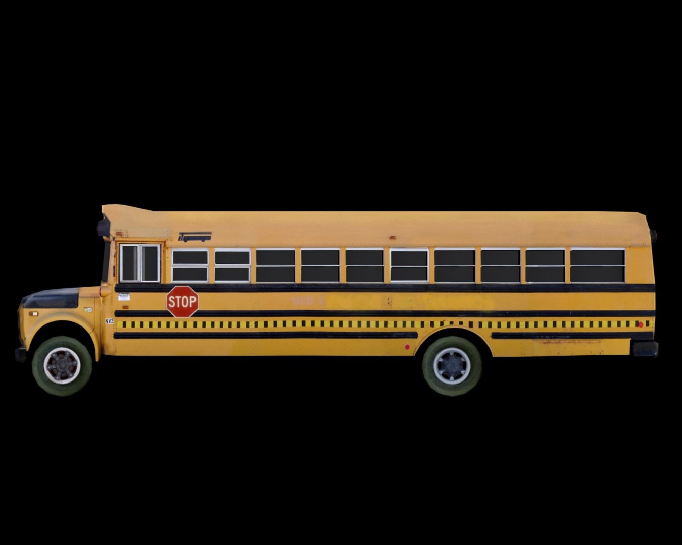 Old Chevy School Bus 3d Model