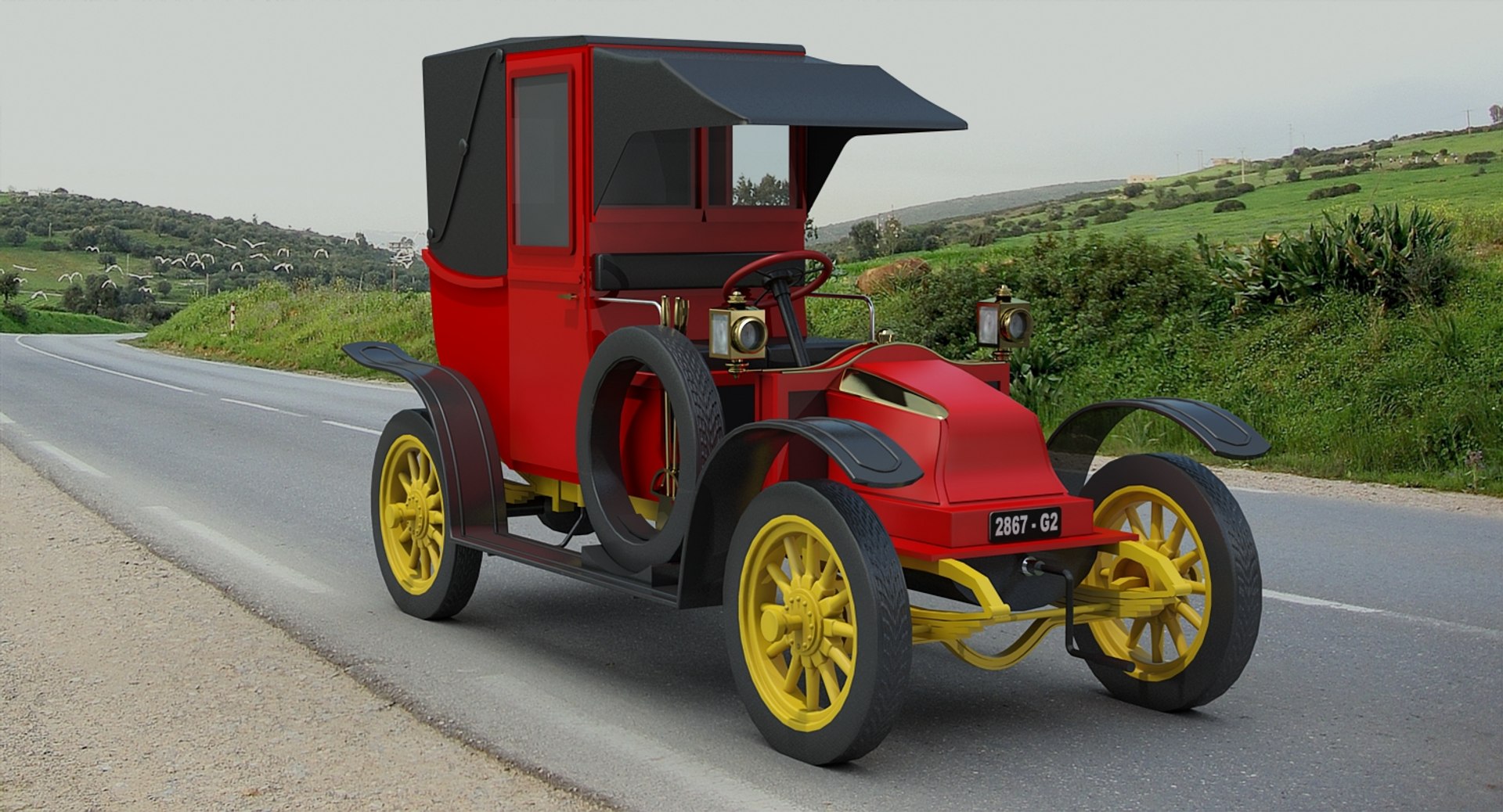 Vintage renault taxi la 3D model - TurboSquid 1357127