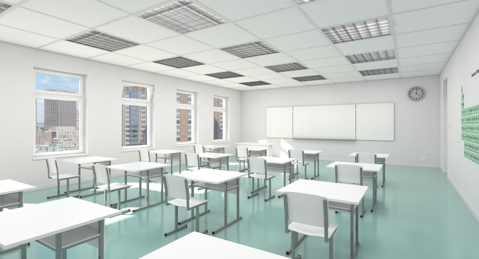 Classroom Realistic 3d Max