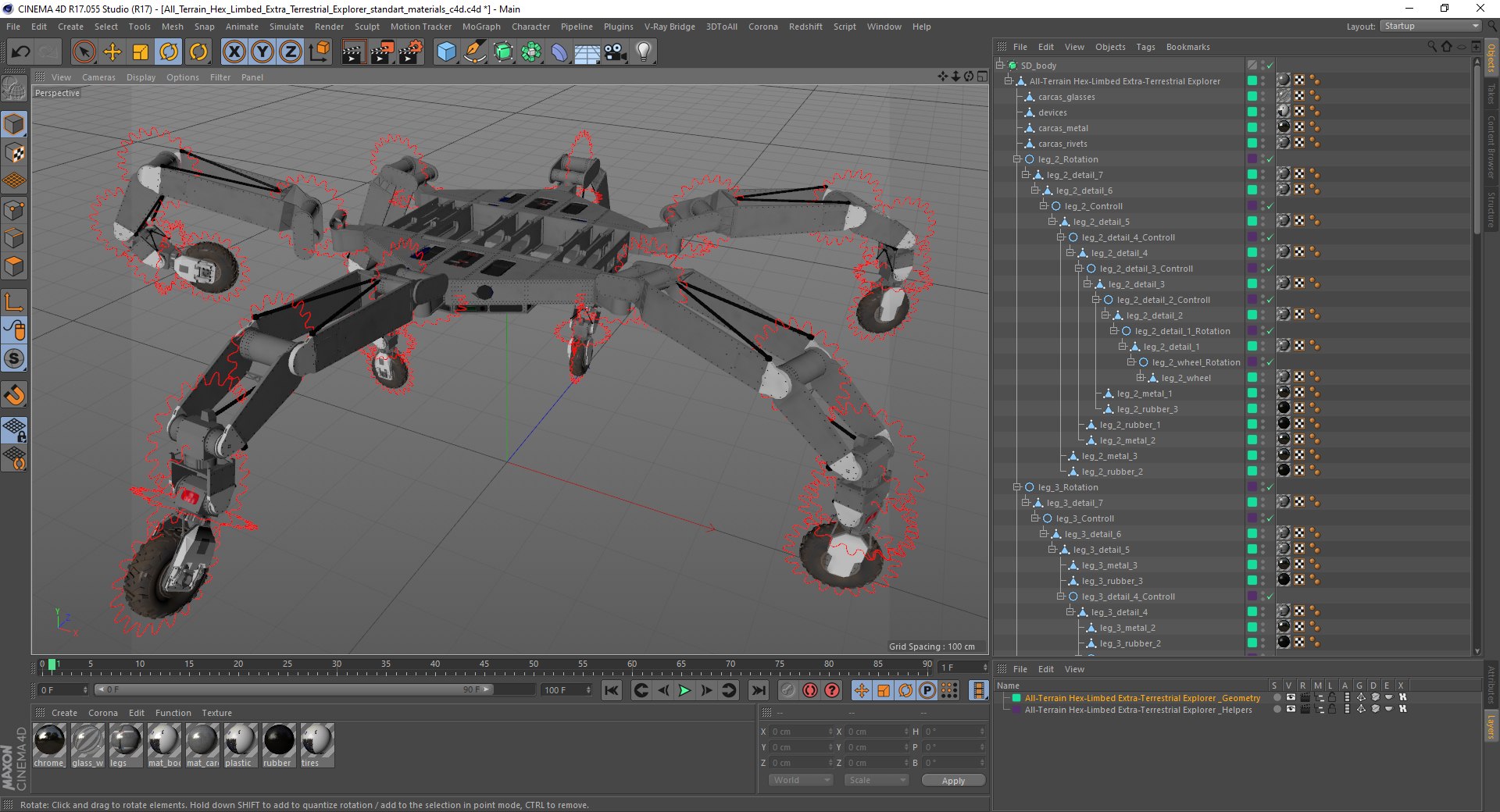 3D model all-terrain hex-limbed extra-terrestrial explorer - TurboSquid ...