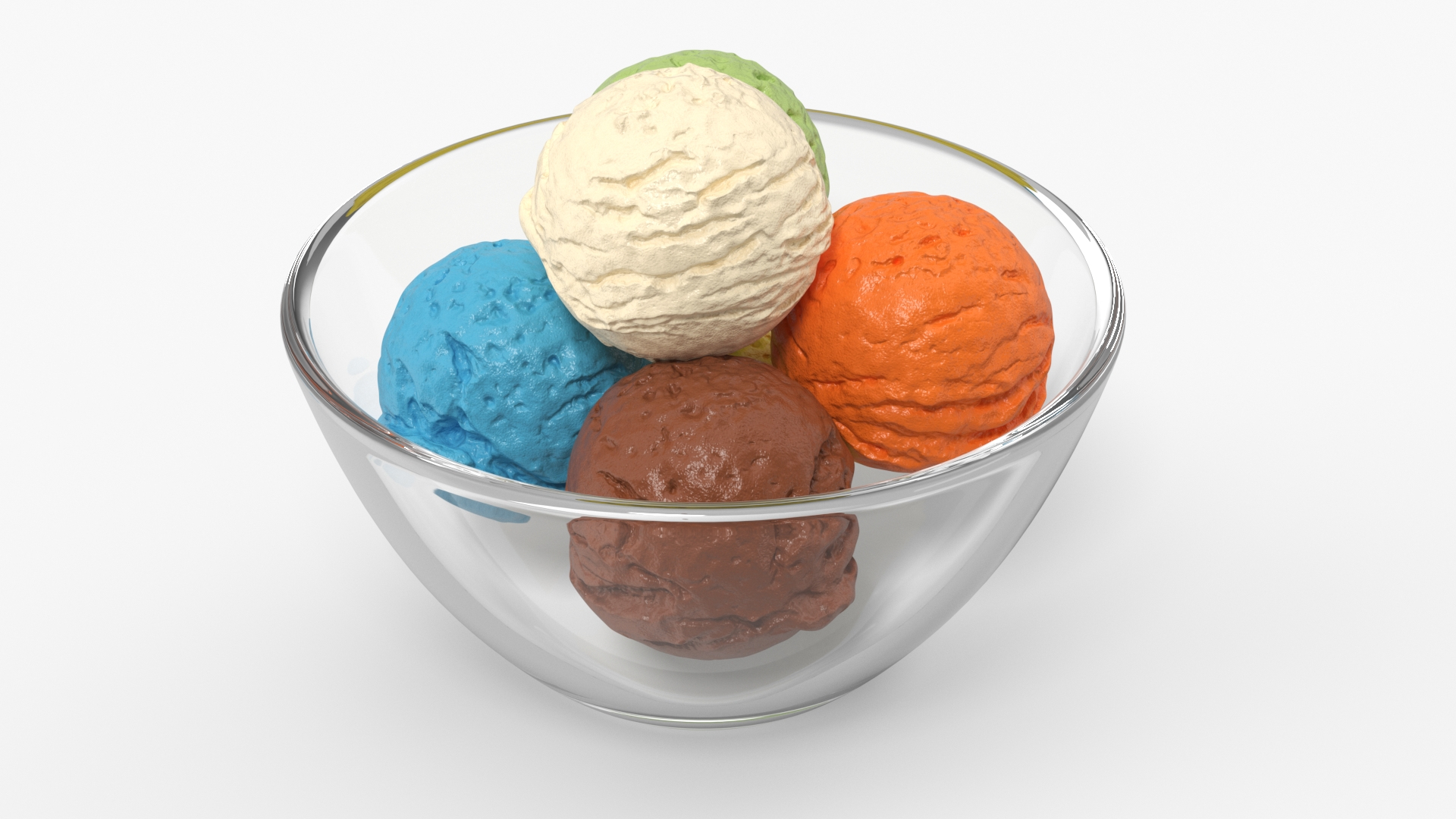 3D Ice Cream Balls In Glass Bowl - TurboSquid 2233784