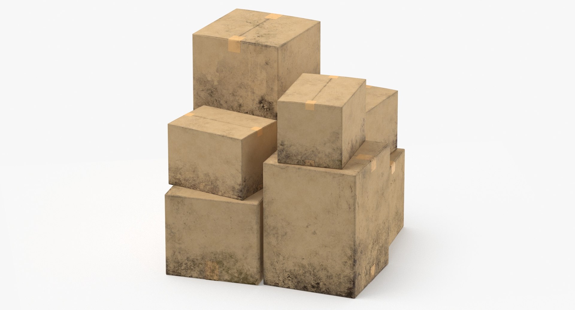 3D Moving Box Pile Clean And Dirty Model - TurboSquid 2117839