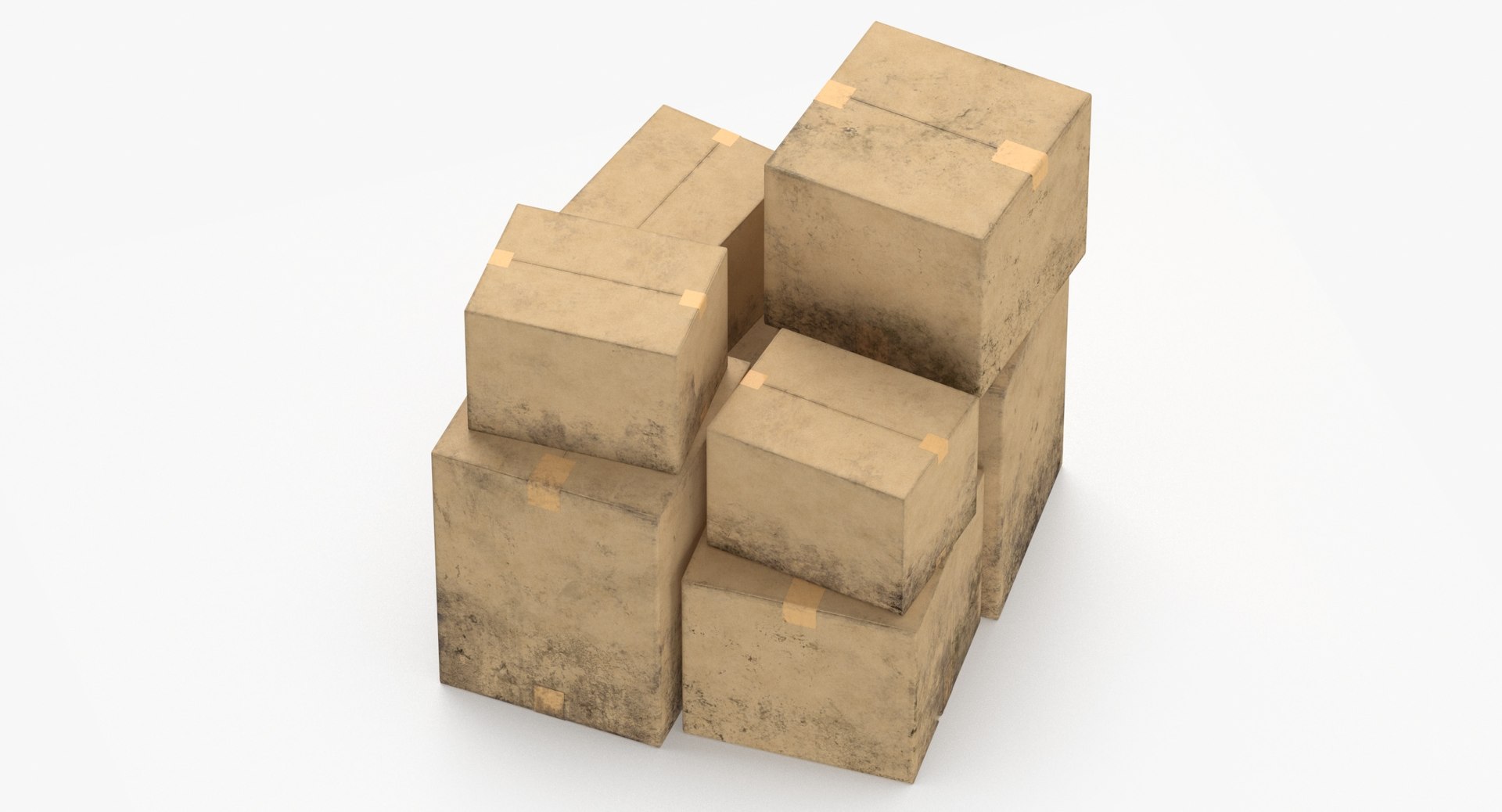 3D Moving Box Pile Clean And Dirty Model - TurboSquid 2117839