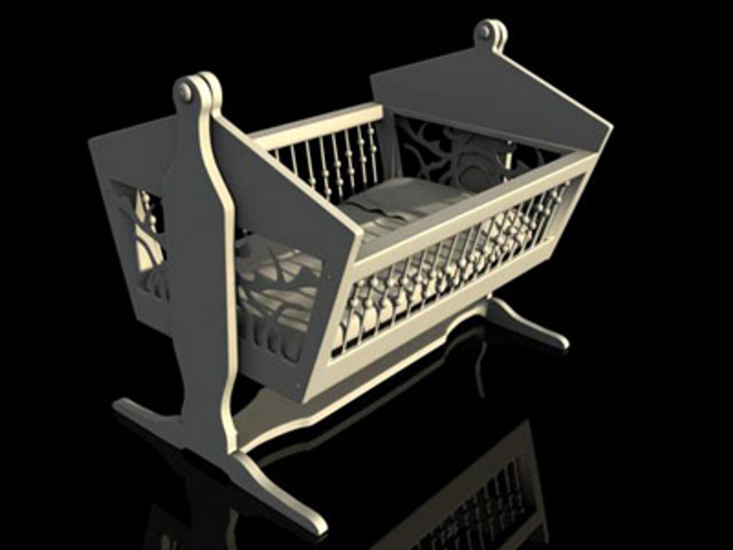 3d Cradle Victorian Model