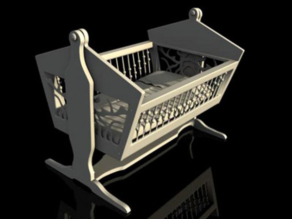 3d cradle victorian model