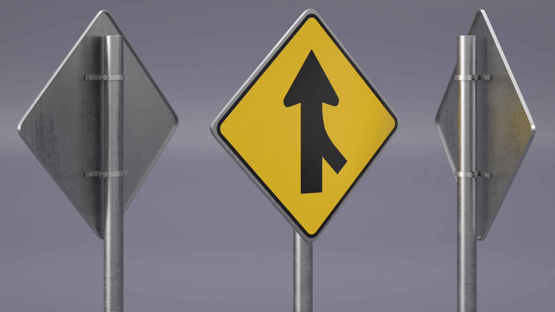 3D Road Sign Merge Model - TurboSquid 2211831