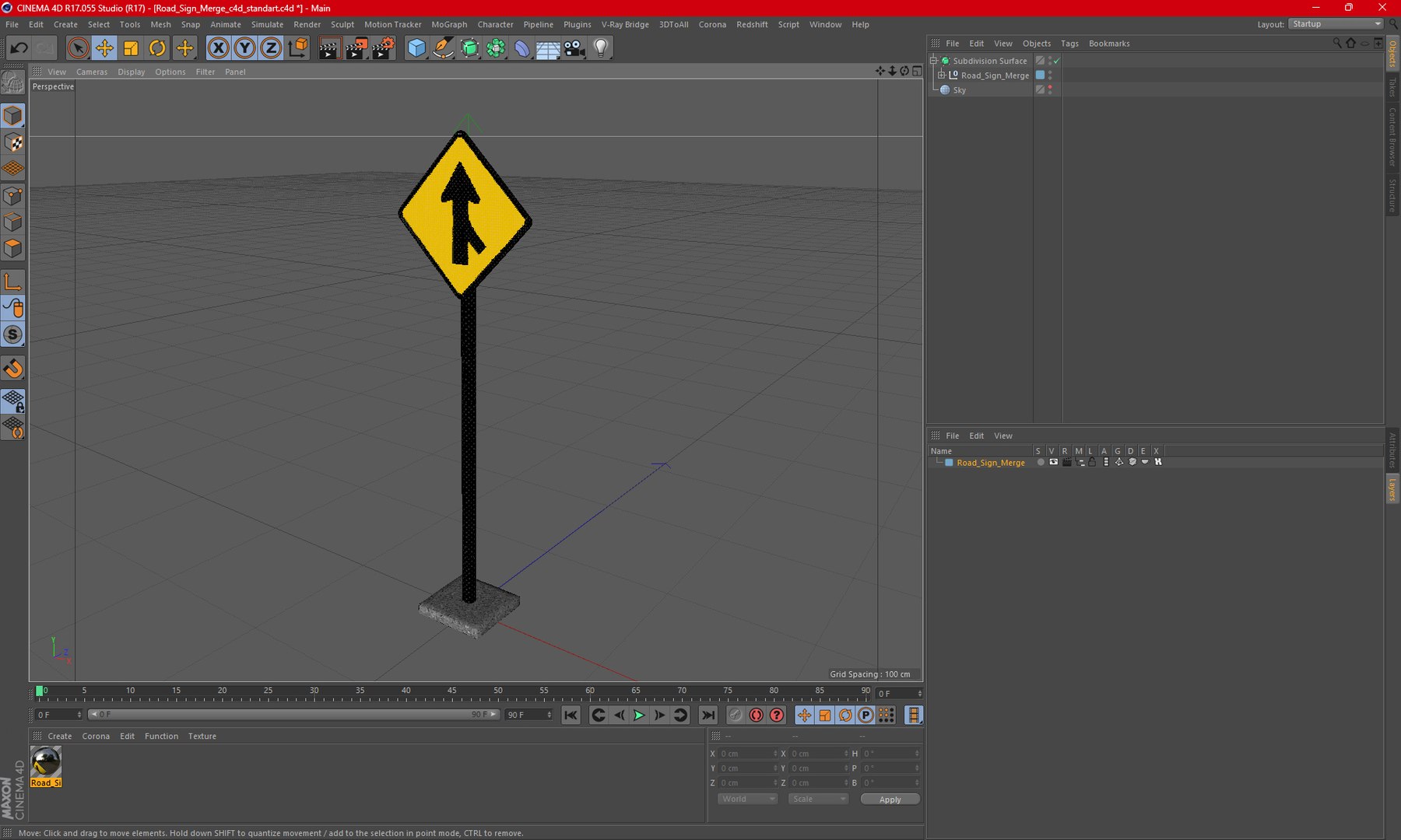 3D Road Sign Merge Model - TurboSquid 2211831