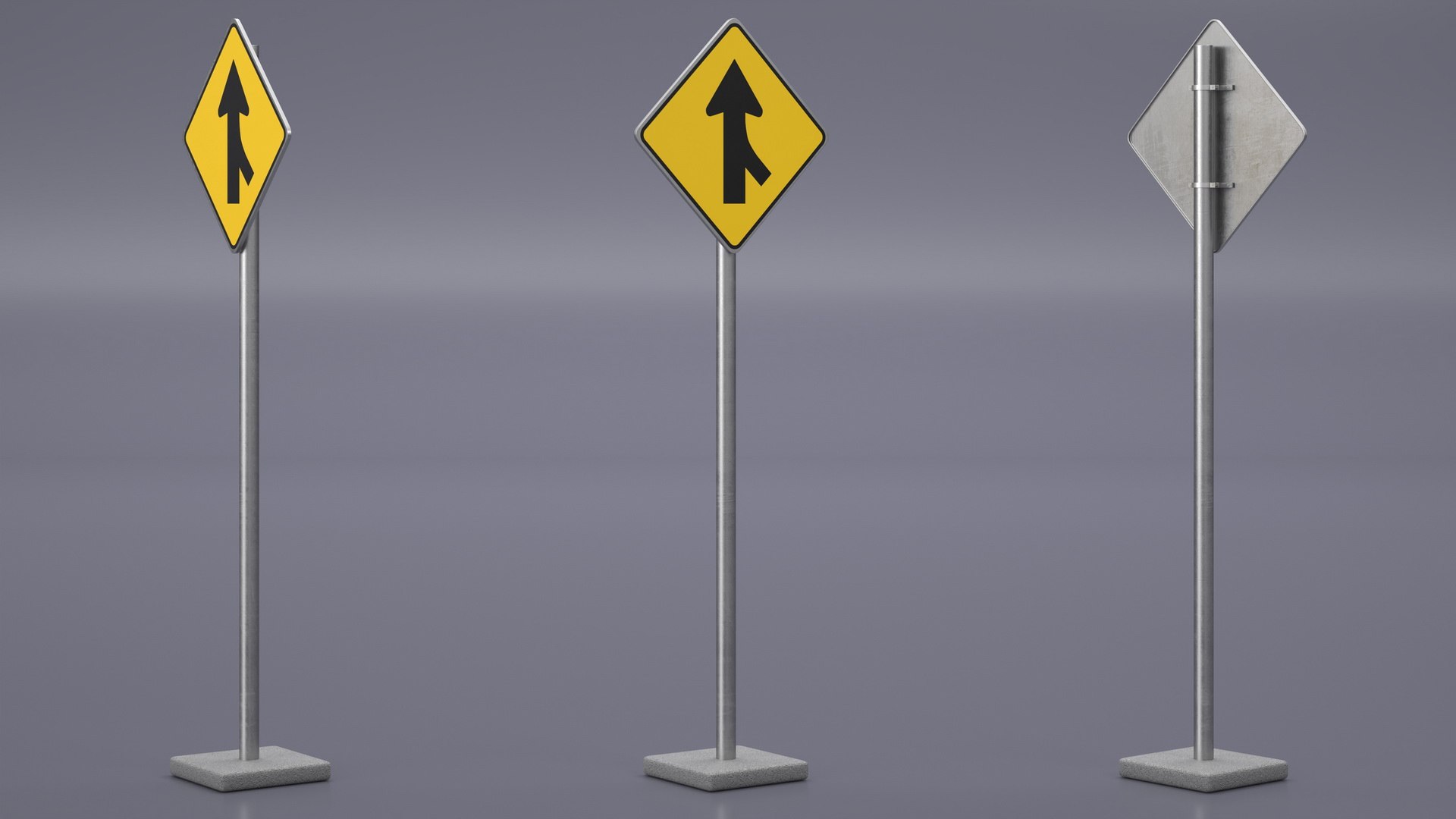 3D Road Sign Merge Model - TurboSquid 2211831