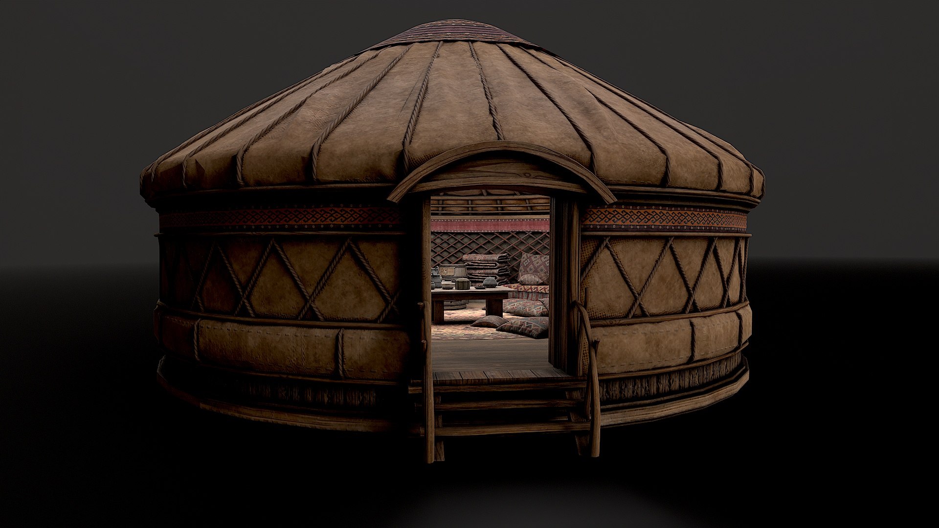 3D Mongolian Yurt And Interior 1 Model - TurboSquid 2360372