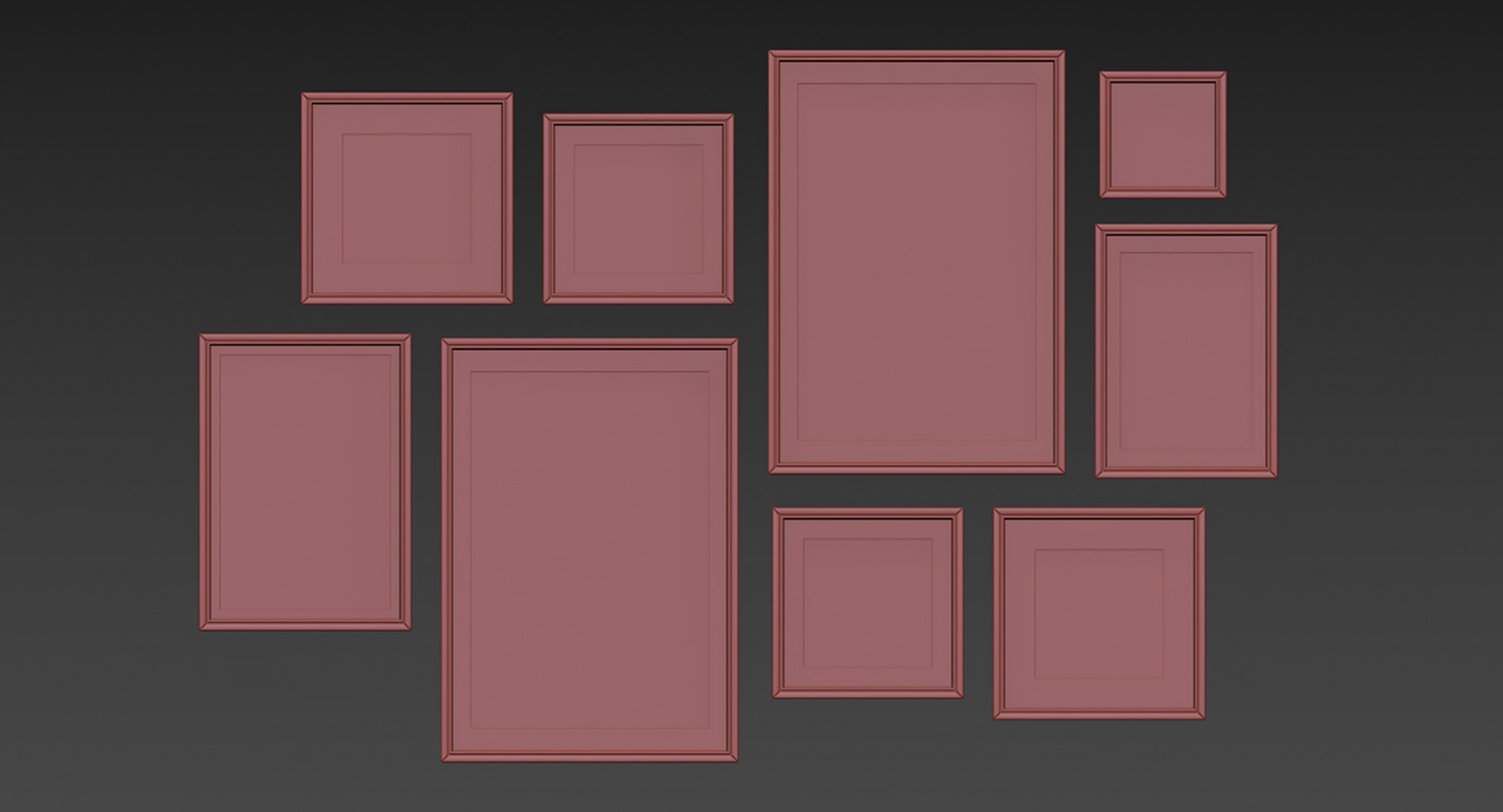 3D Model Frame Picture Set - TurboSquid 1671893