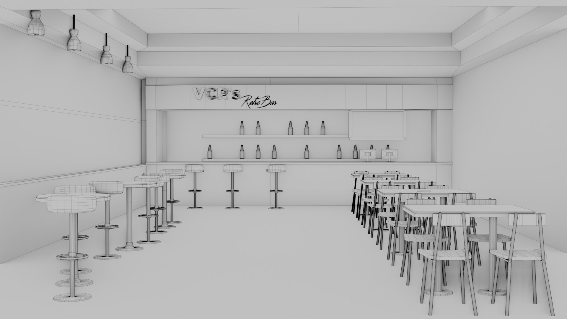3D Retro Style Bar Interior model - TurboSquid 1813794