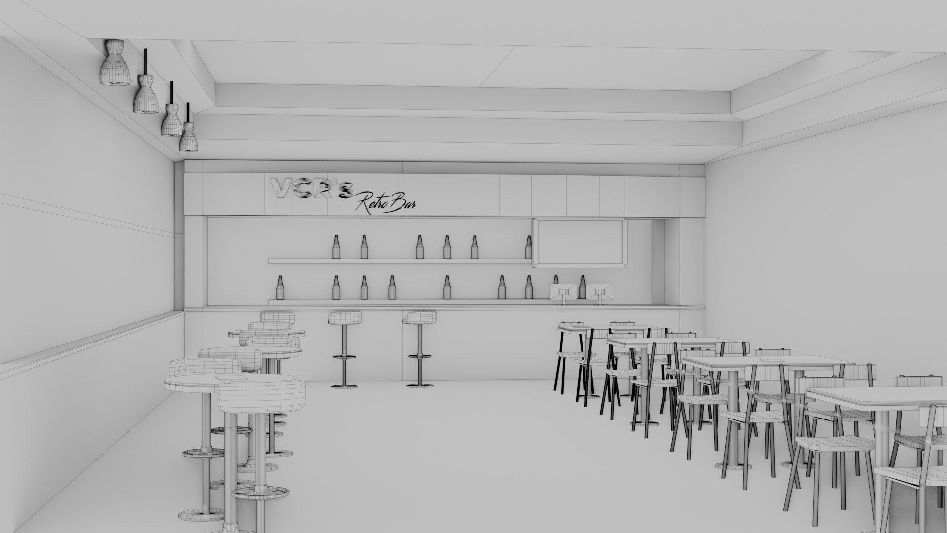 3D Retro Style Bar Interior Model - TurboSquid 1813794