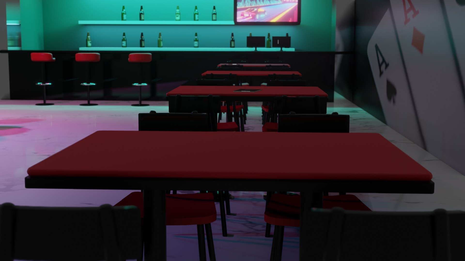3D Retro Style Bar Interior Model - TurboSquid 1813794