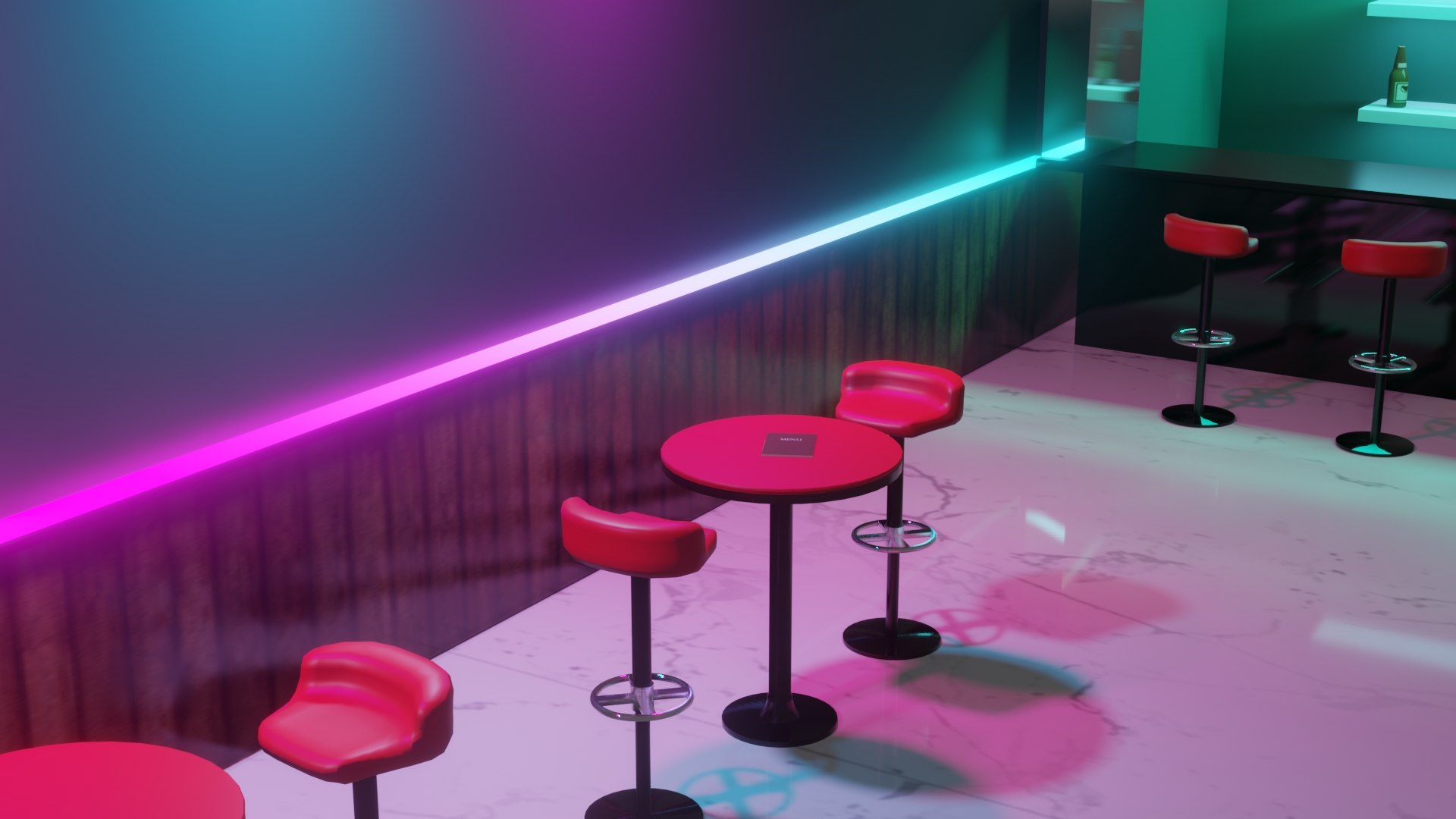 3D Retro Style Bar Interior Model - TurboSquid 1813794