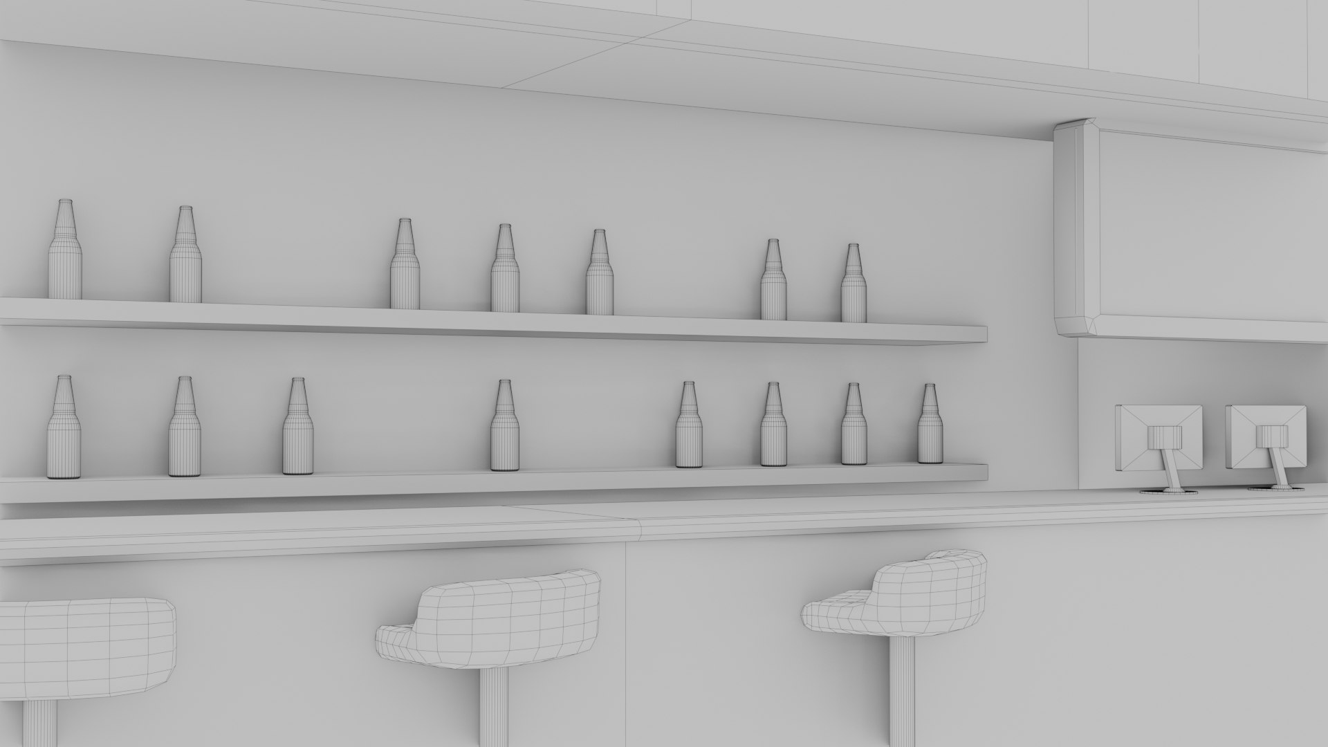 3D Retro Style Bar Interior model - TurboSquid 1813794