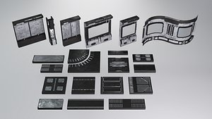 Low-poly Sci-fi Panel - 3D Model - TurboSquid 1165360