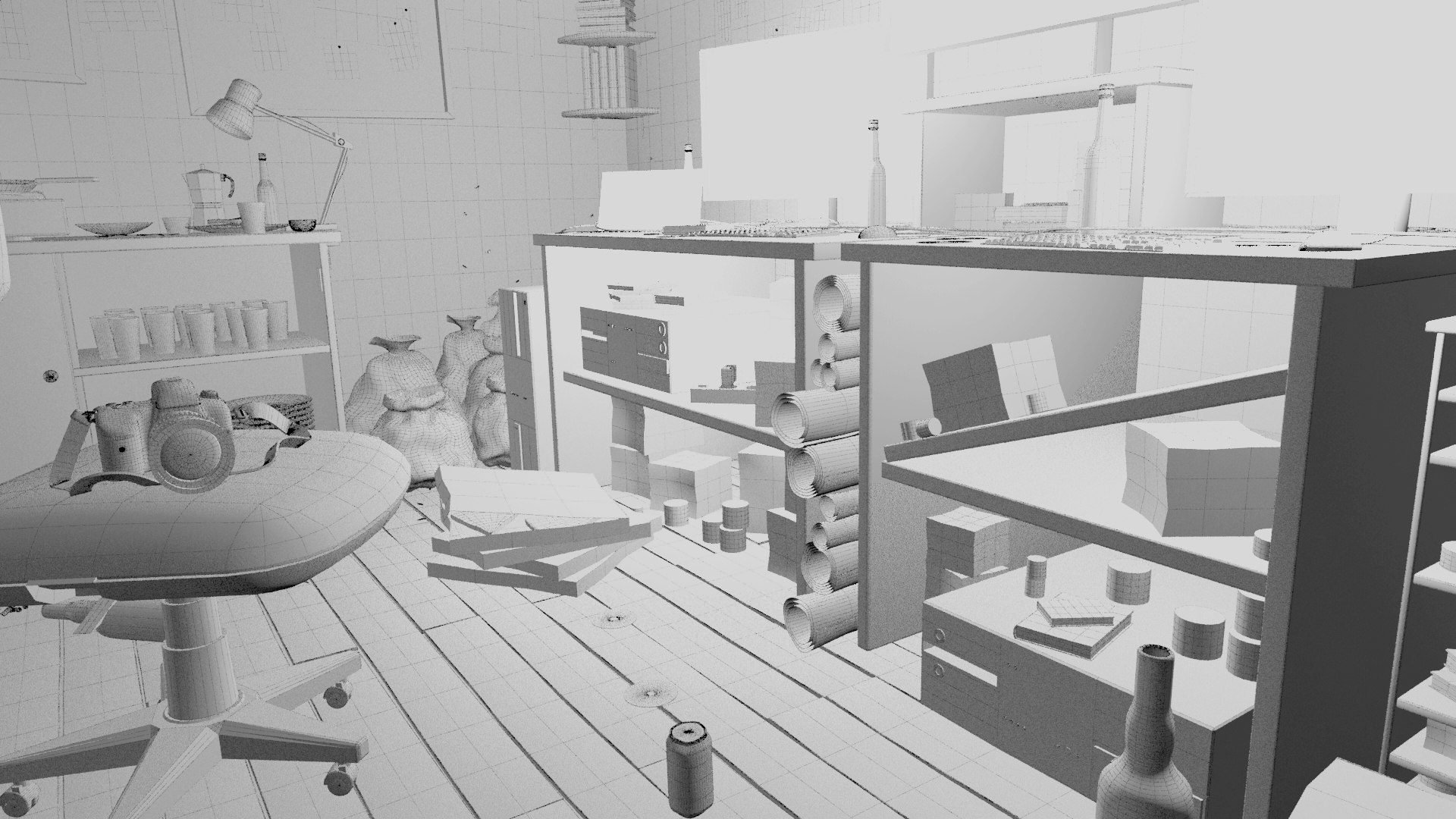 3D sniper room interior bedroom - TurboSquid 1693522