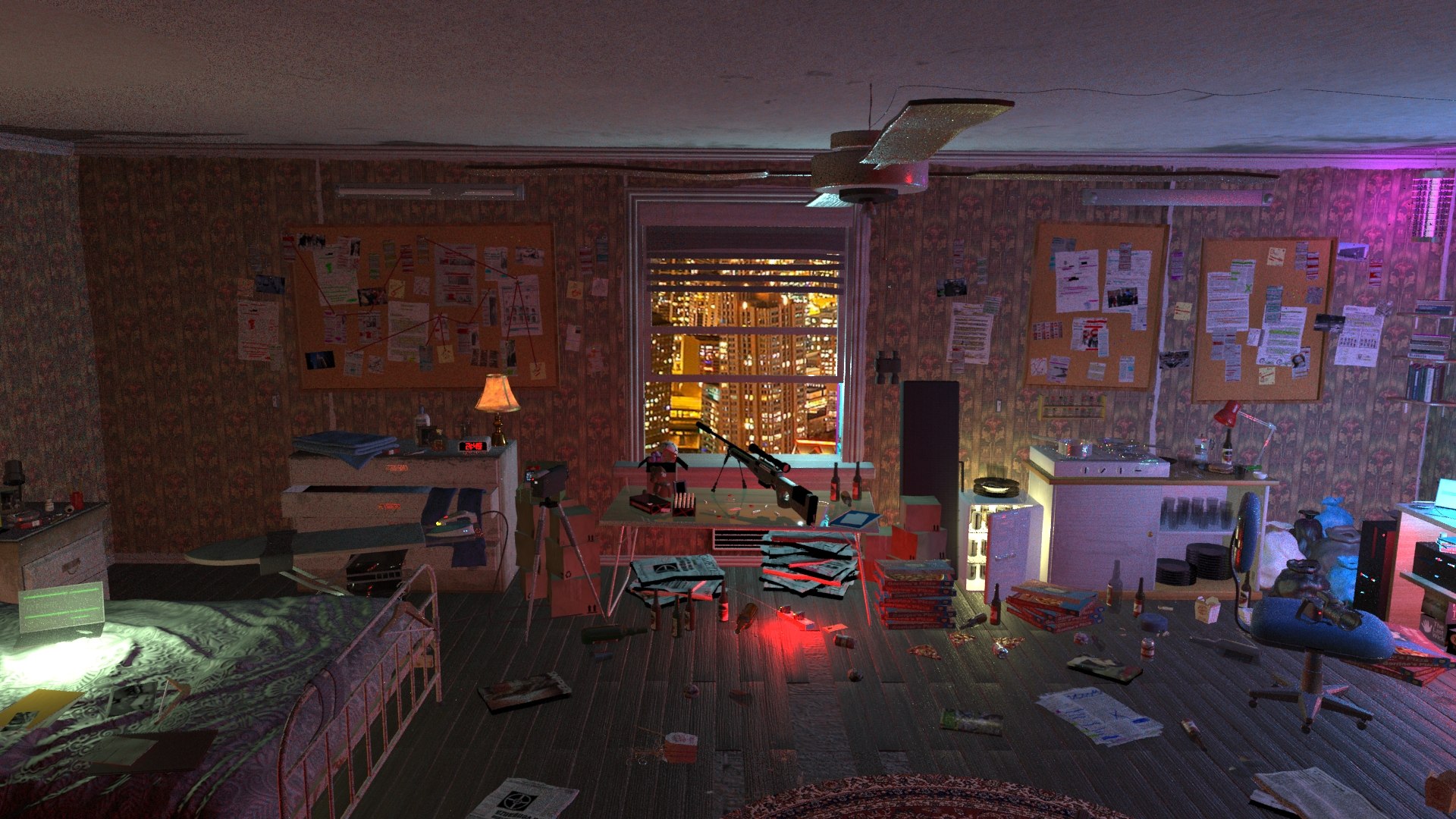 3D sniper room interior bedroom - TurboSquid 1693522