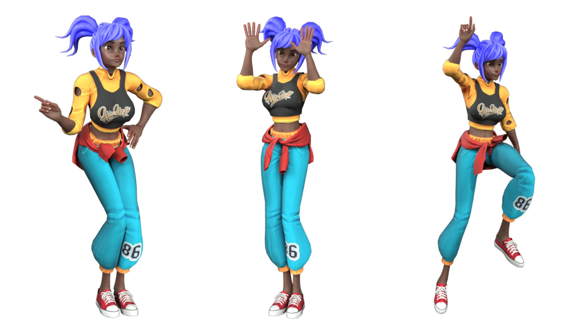 3D Cartoon Rigged Cute Dancer Girl-Sina Character 3D Model - TurboSquid ...