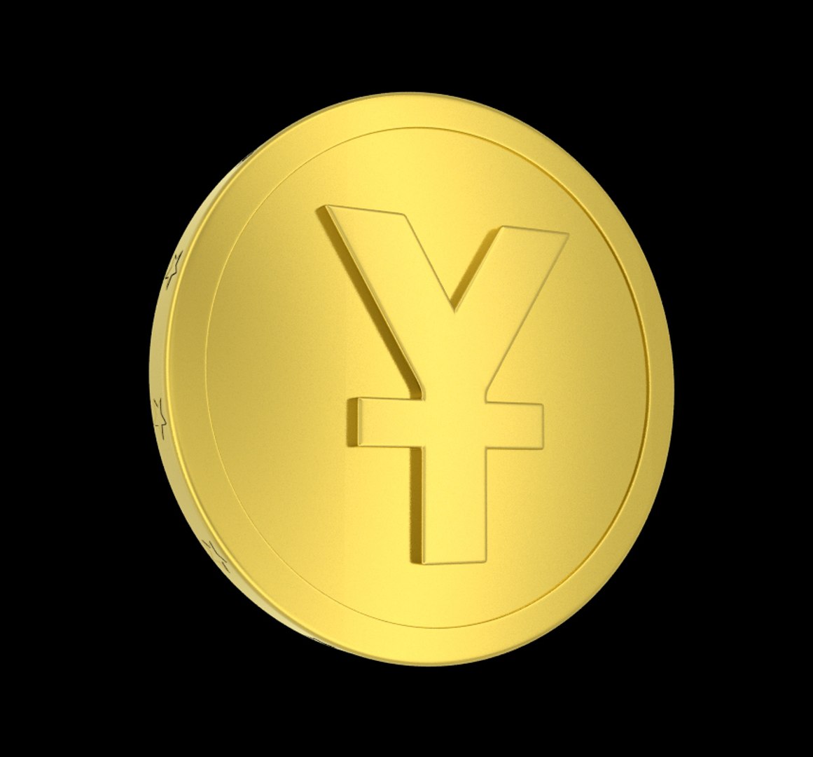 3d Model Metallic Coin Yuan