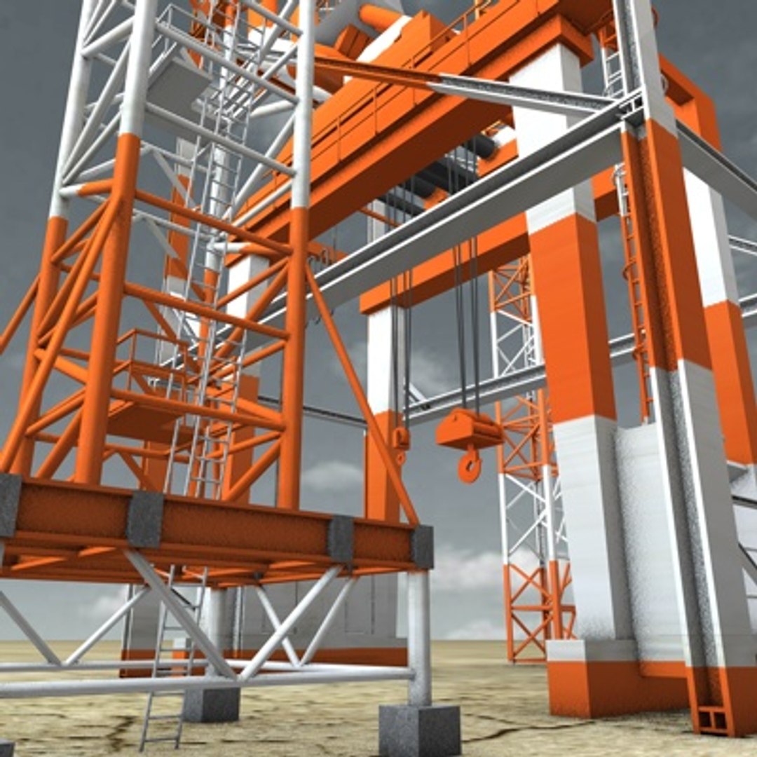 3ds max industrial factory 02 crane