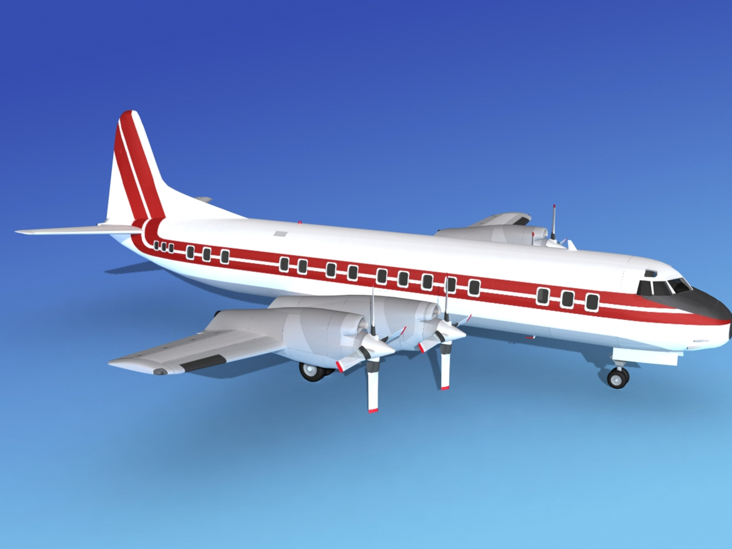 3d model propellers l188 electra lockheed