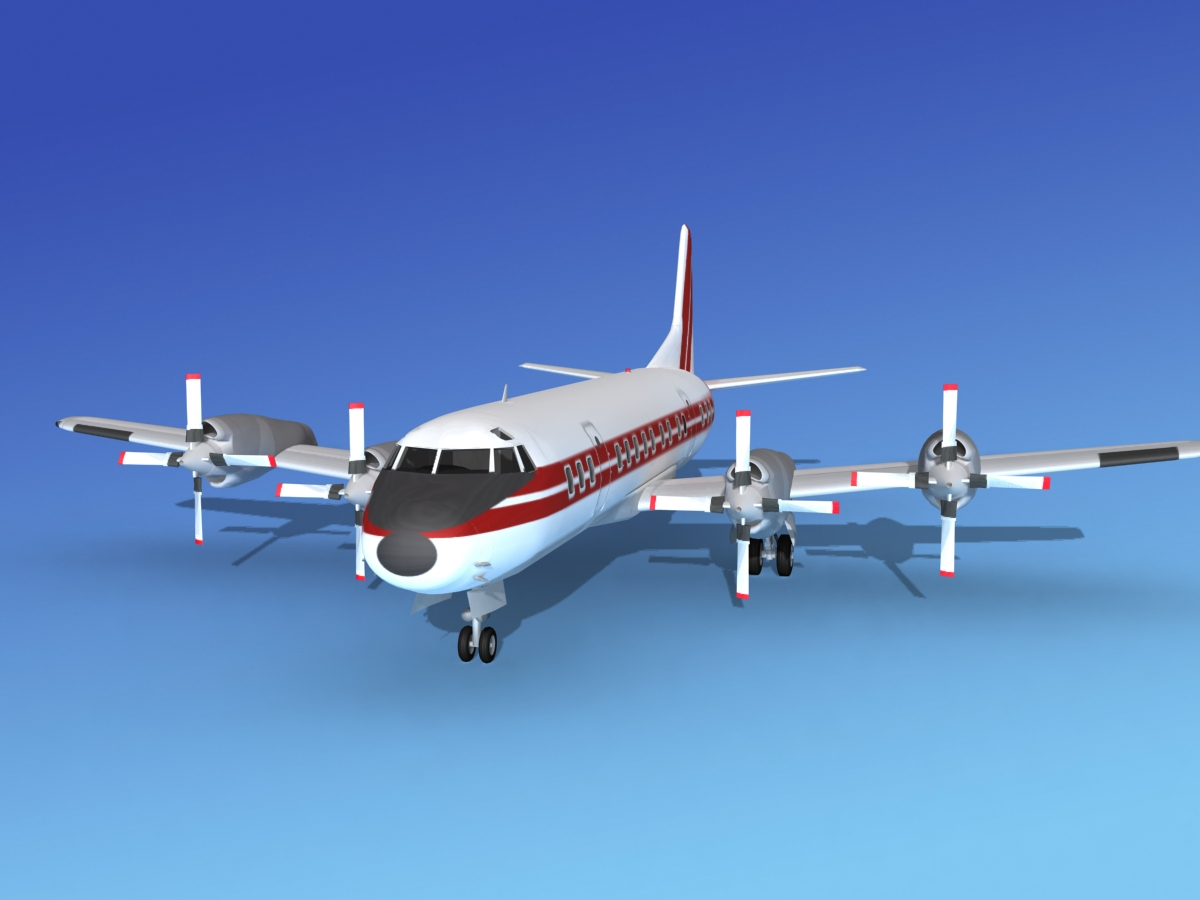 3d model propellers l188 electra lockheed
