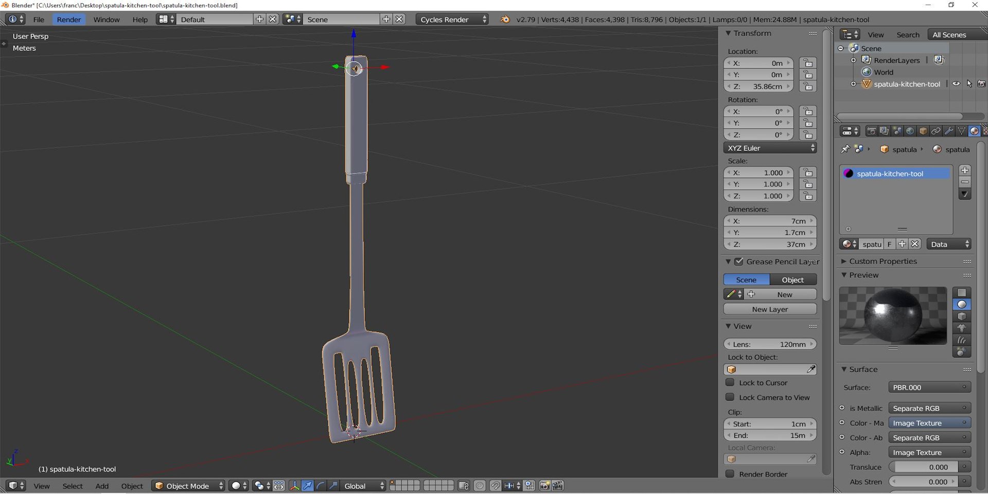 Spatula Kitchen Tool 3d Model