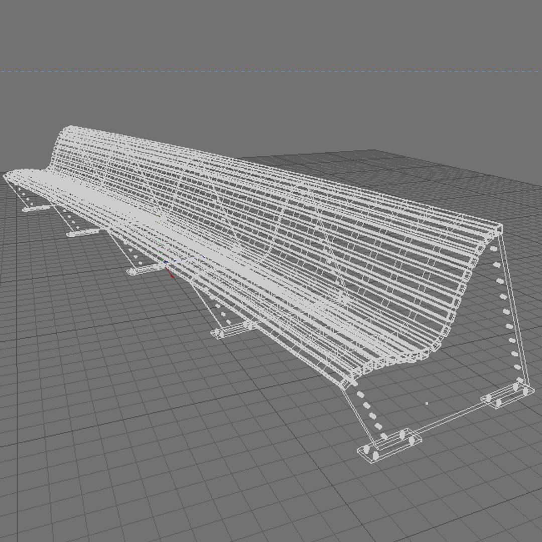 3d 2800mm Double Bench Model