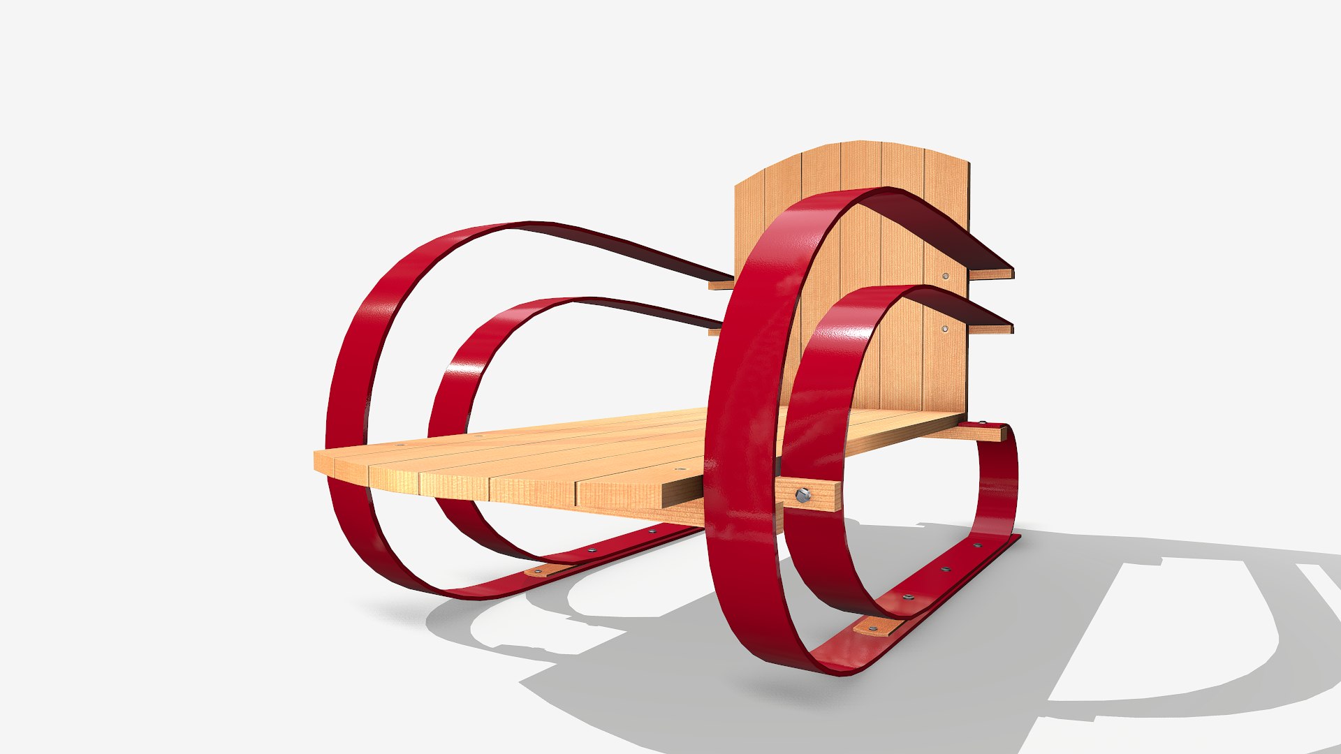 3D Red Sled - TurboSquid 1993001