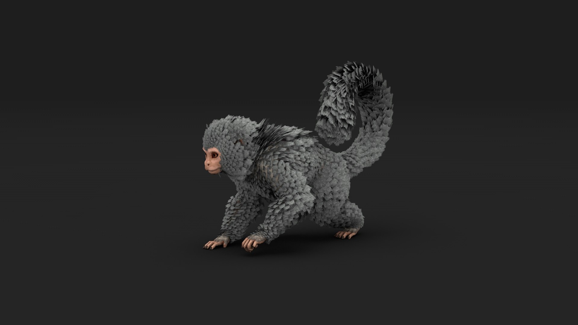 Monkey White Model - TurboSquid 2351179
