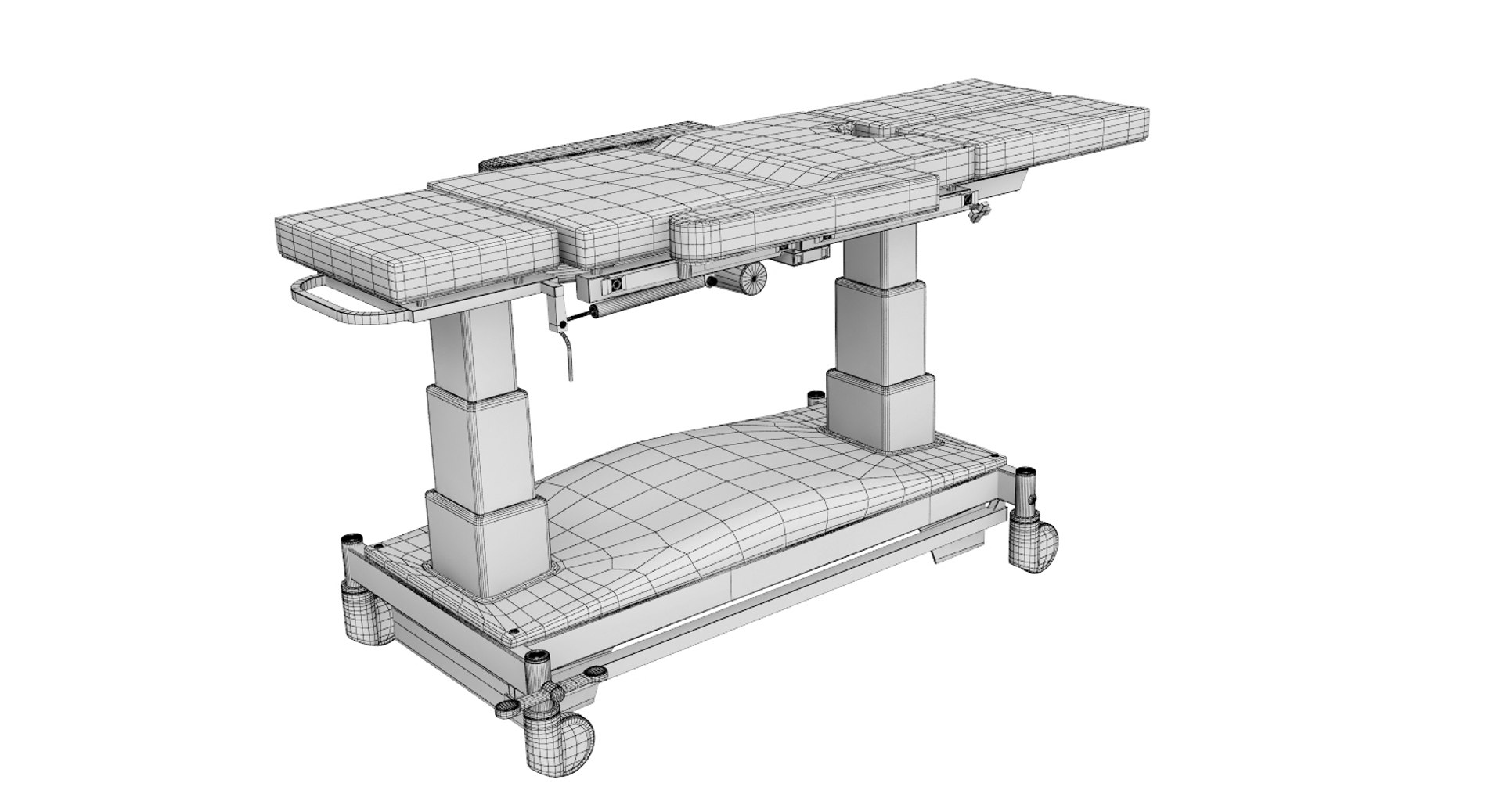 Medi Plinth Mobile Operating Table With Arms 3D Model - TurboSquid 2044333