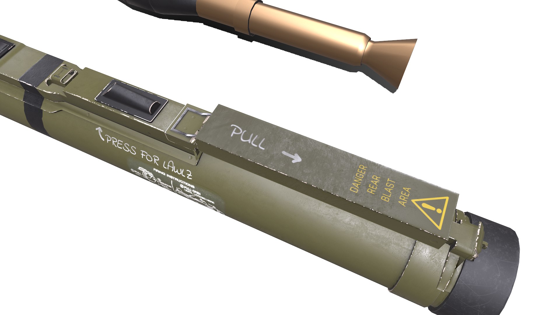 M72 LAW Light Anti Tank Weapon Low-poly PBR 3D Model - TurboSquid 2115538