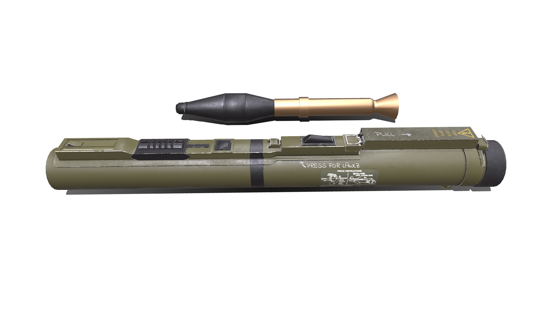 M72 LAW Light Anti Tank Weapon Low-poly PBR 3D Model - TurboSquid 2115538