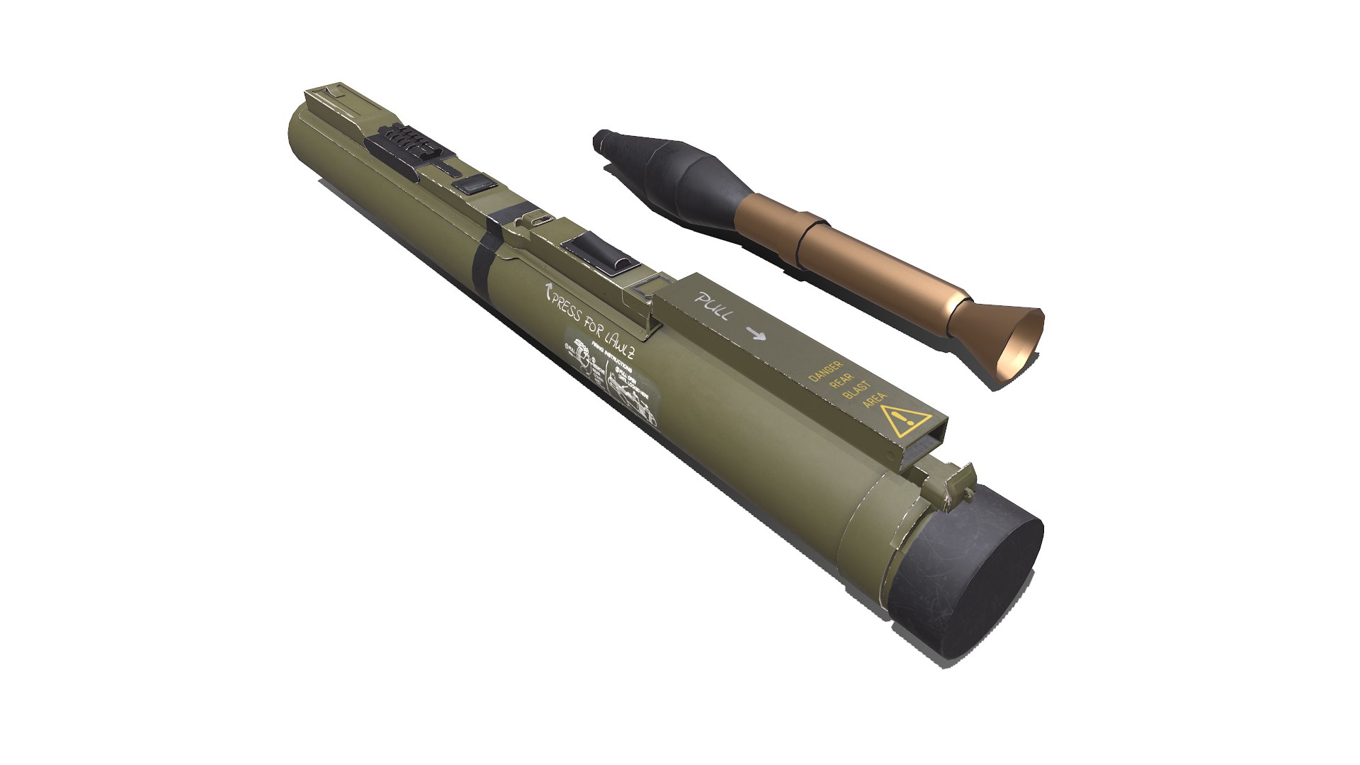 M72 LAW Light Anti Tank Weapon Low-poly PBR 3D Model - TurboSquid 2115538